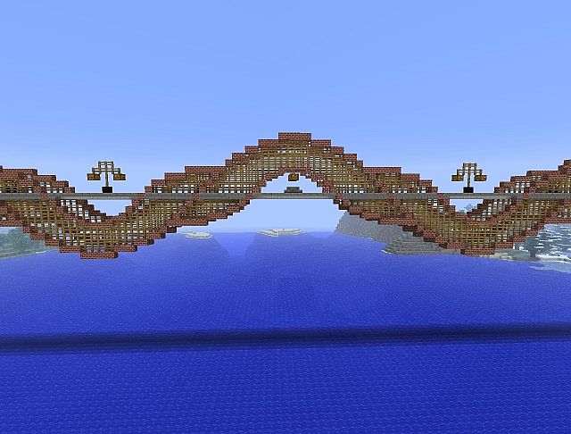 Long steampunky minecart bridge Minecraft Project