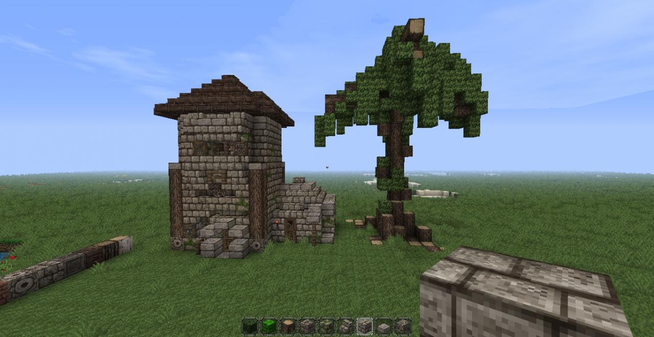 A building and a tree Minecraft Map