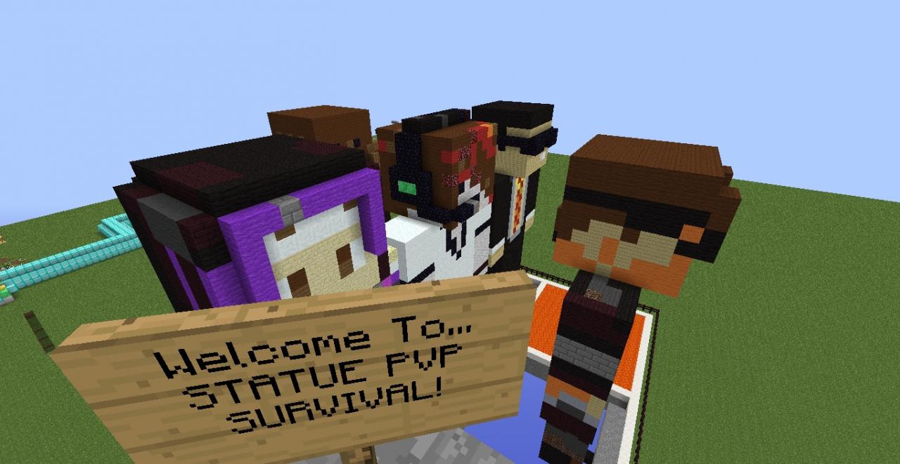 Minecraft Mini-Game STATUE PVP SURVIVAL! RE-UPLOADED Minecraft Map