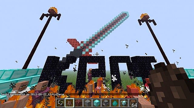 the god diamond sword and the evil demon diamond sword Minecraft Map