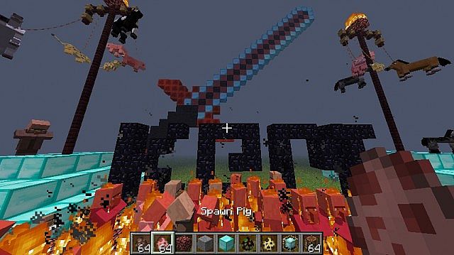 the god diamond sword and the evil demon diamond sword Minecraft Map