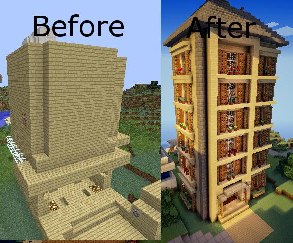 Before and after transformation Minecraft Map