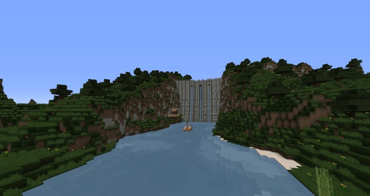 Dam, with custom mountains Minecraft Map
