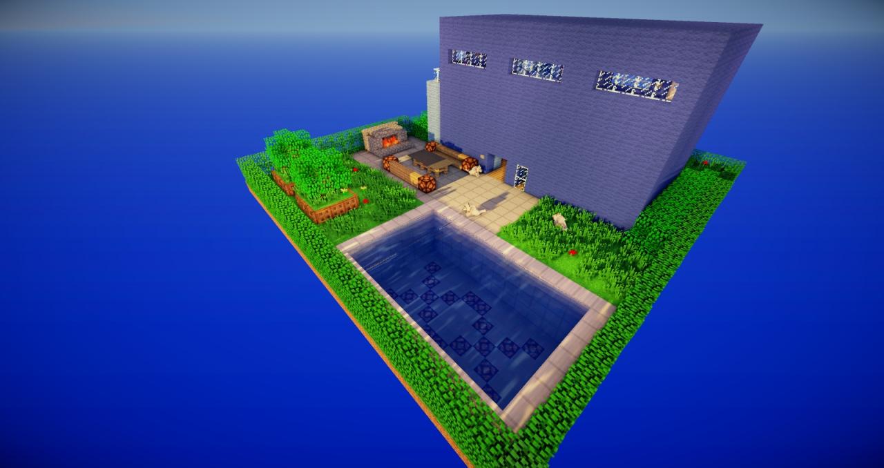 Modern Blue Hous Minecraft Map