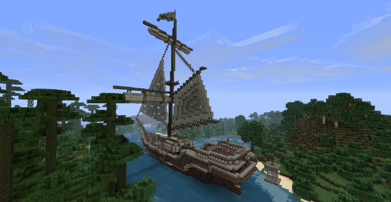 The Slackjaw! single mast pirate ship! Minecraft Map
