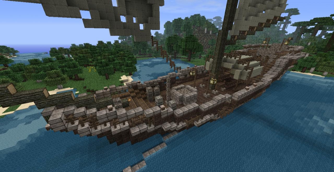 The Slackjaw! single mast pirate ship! Minecraft Map