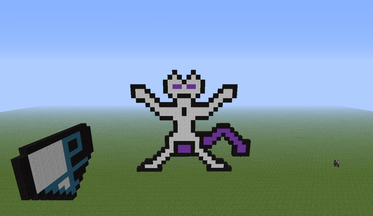 Mewtwo Pixel Art (Not Very Good ;~;) Minecraft Project