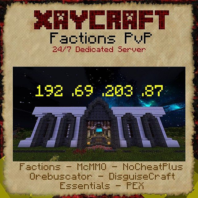 XayCraft Factions PvP Minecraft Server