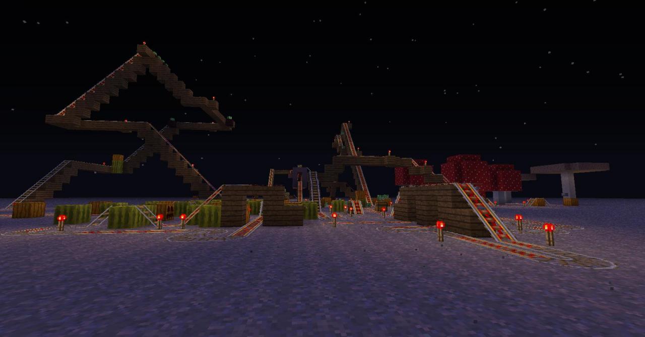 Epic Spooky Roller Coaster Minecraft Map