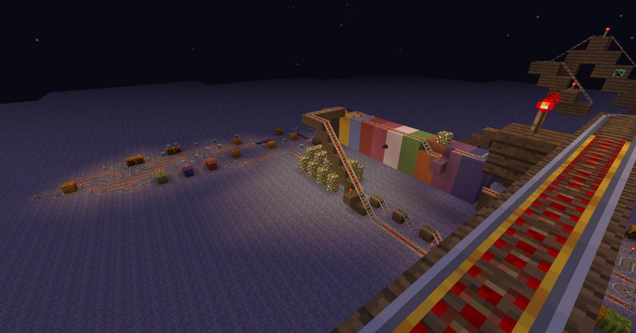 Epic Spooky Roller Coaster Minecraft Map