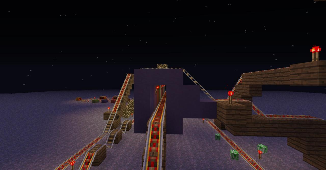 Epic Spooky Roller Coaster Minecraft Map