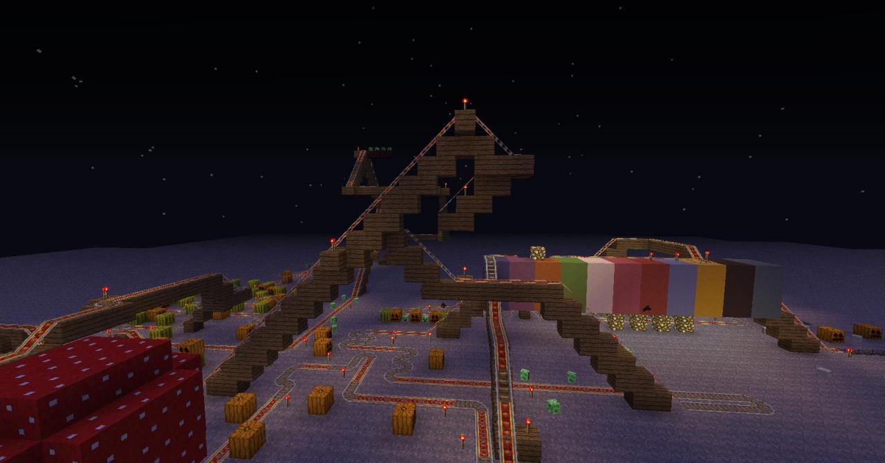 Epic Spooky Roller Coaster Minecraft Map
