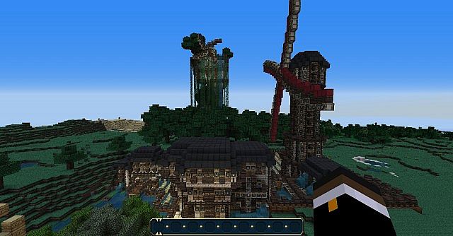 Fantasy Farm by River + 2 Windmills Minecraft Map