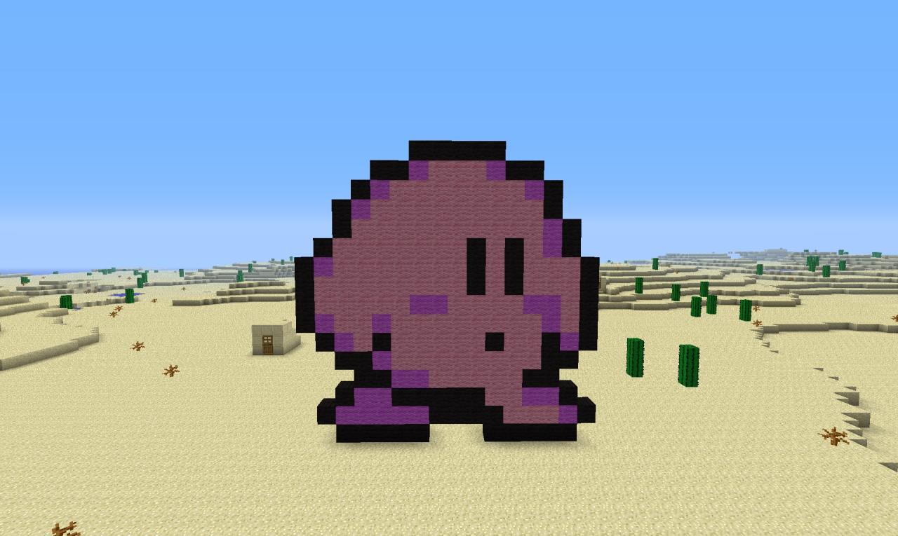 Kirby Pixel Art Minecraft Project