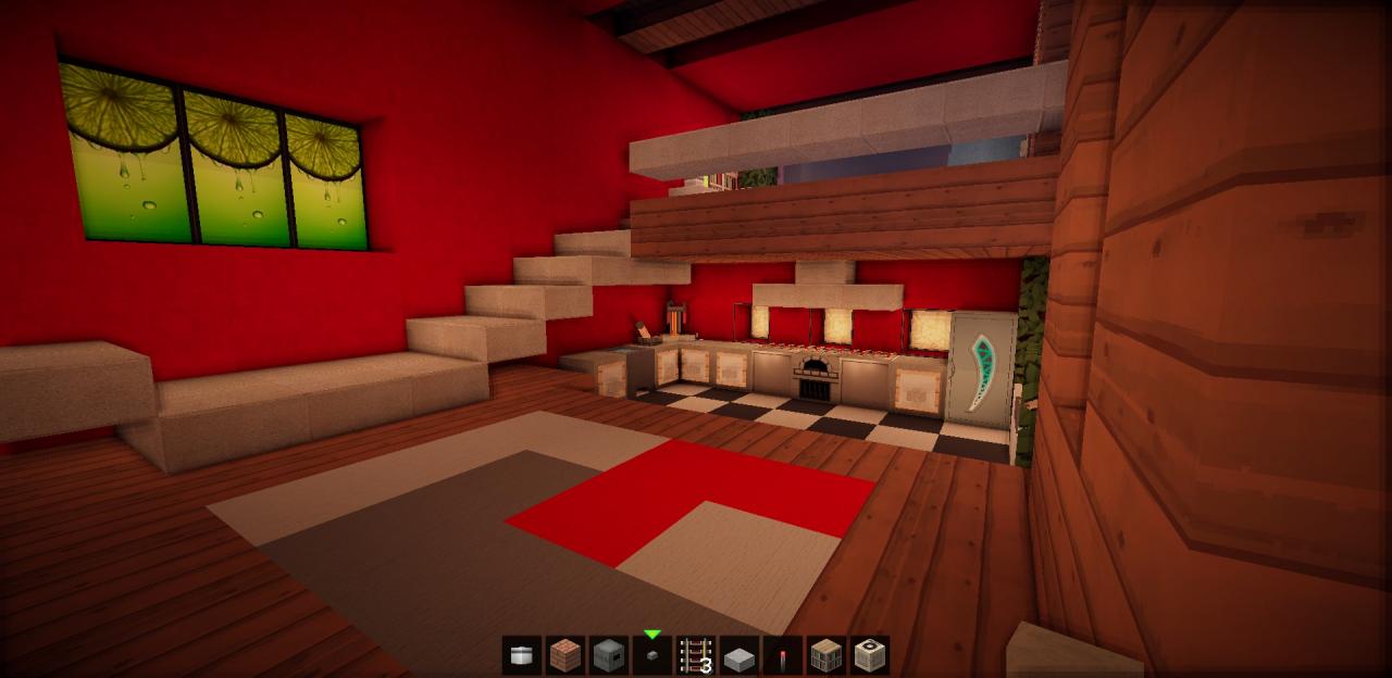 Modern House - Black and Red Minecraft Map