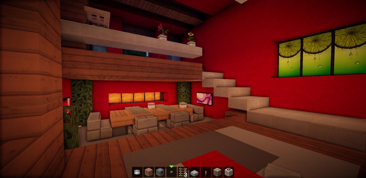 Modern House - Black and Red Minecraft Map