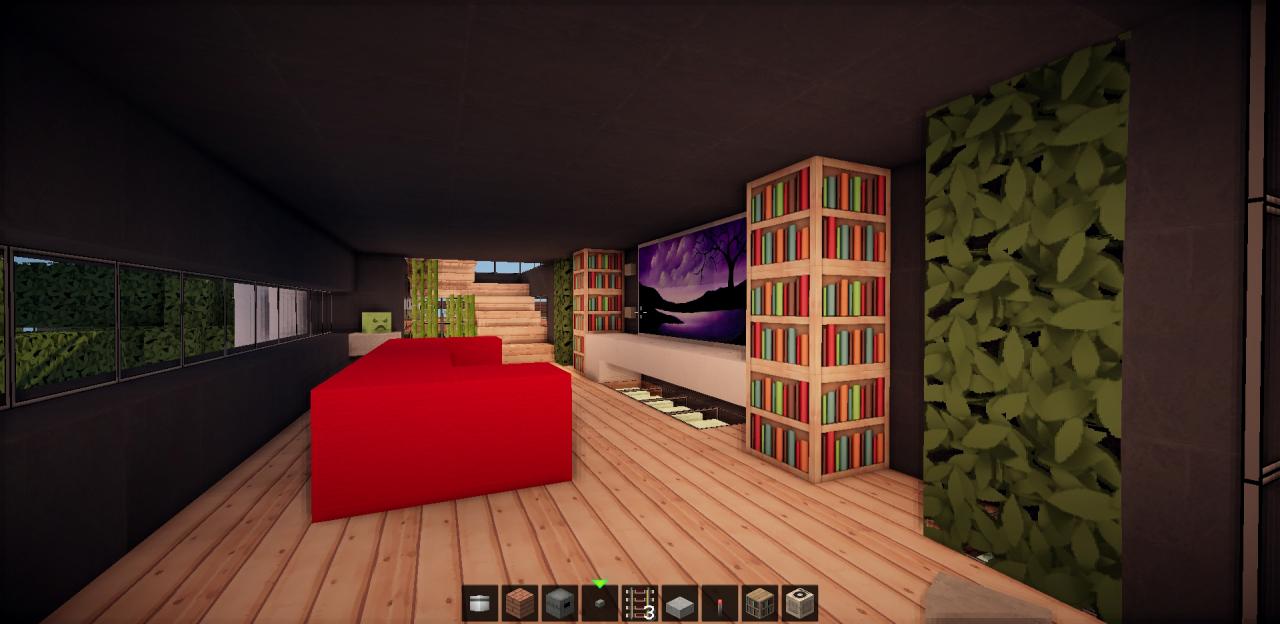 Modern House - Black and Red Minecraft Map