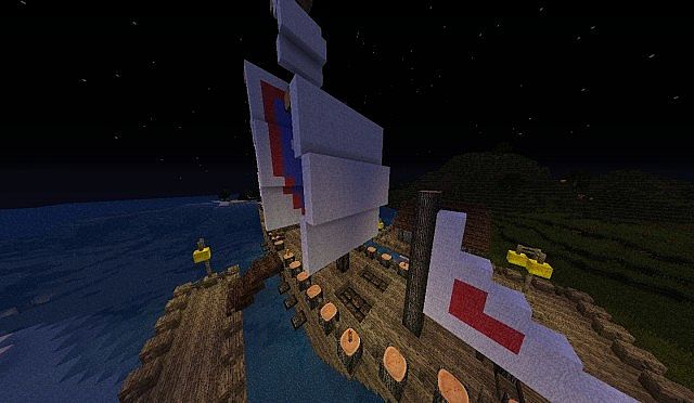 Dock with Ship and Warehouse Minecraft Map