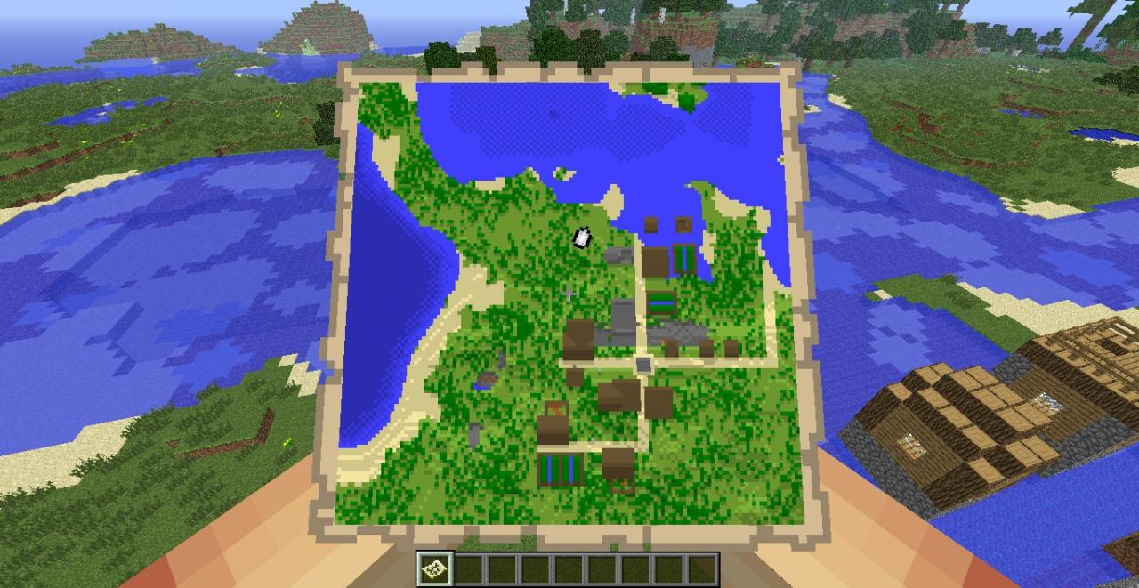 NPC Village In A Flooded Grass Biomi Minecraft Map