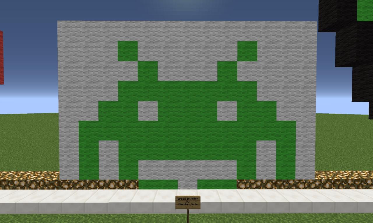Space Invader's Pixel Art Minecraft Project