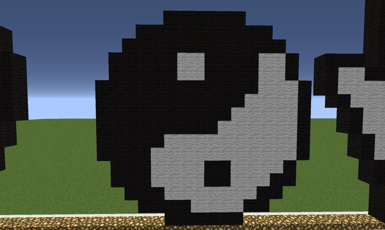 Ying & Yang Pixel Art Minecraft Project