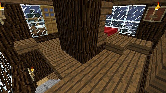 Snowy Tree House Minecraft Map