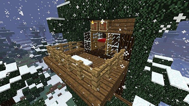 Snowy Tree House Minecraft Map