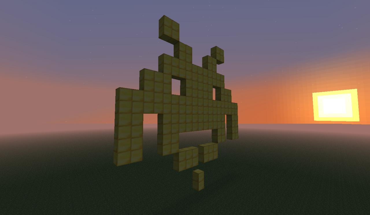Invaders Pixel Art Minecraft Map