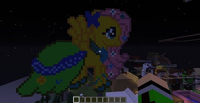 Fluttershy at the Gala Minecraft Map