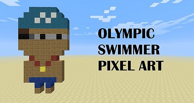 Olympic Swimmer :: Pixel Art Minecraft Map