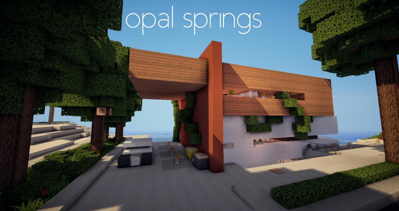 Opal Springs | Modern beach home Minecraft Map