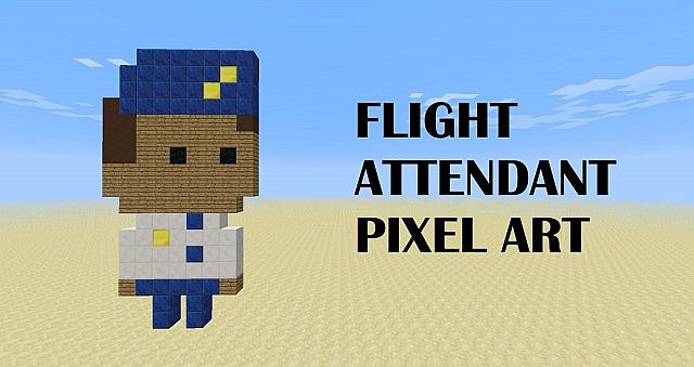 Flight Attendant :: Pixel Art Minecraft Map