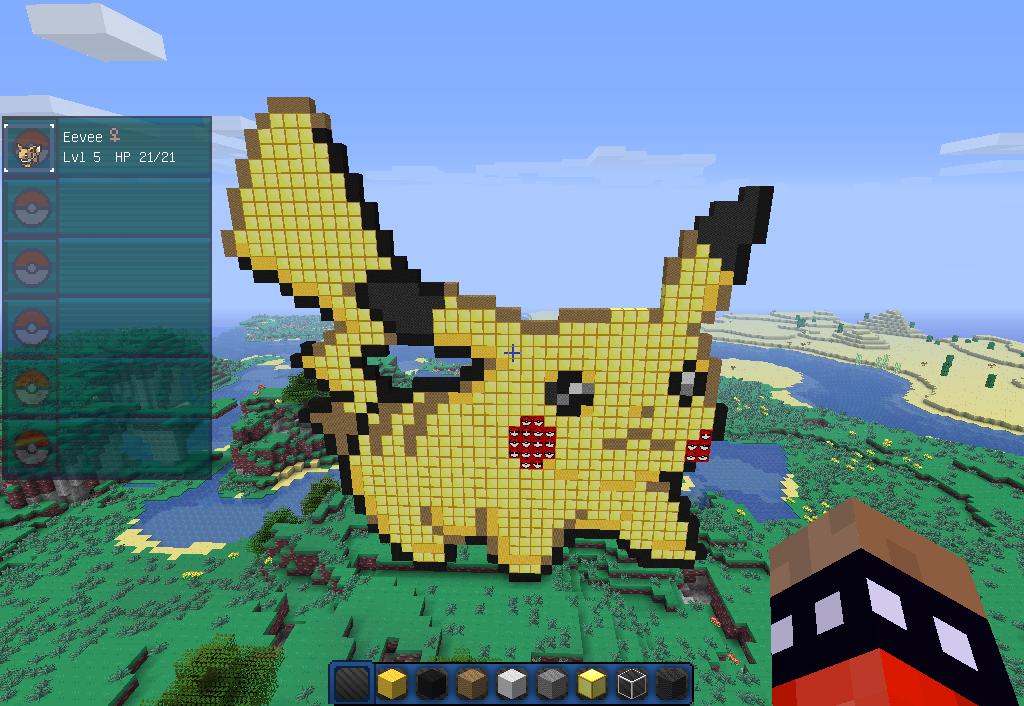 Pikachu Pixel Art Minecraft Map