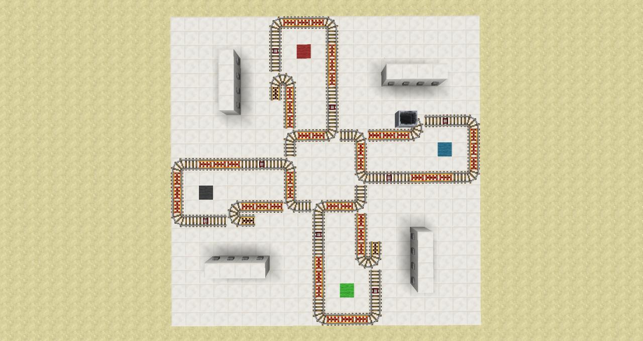 4 Way Double-Track Minecart Intersection - Built for multiplayer use ...