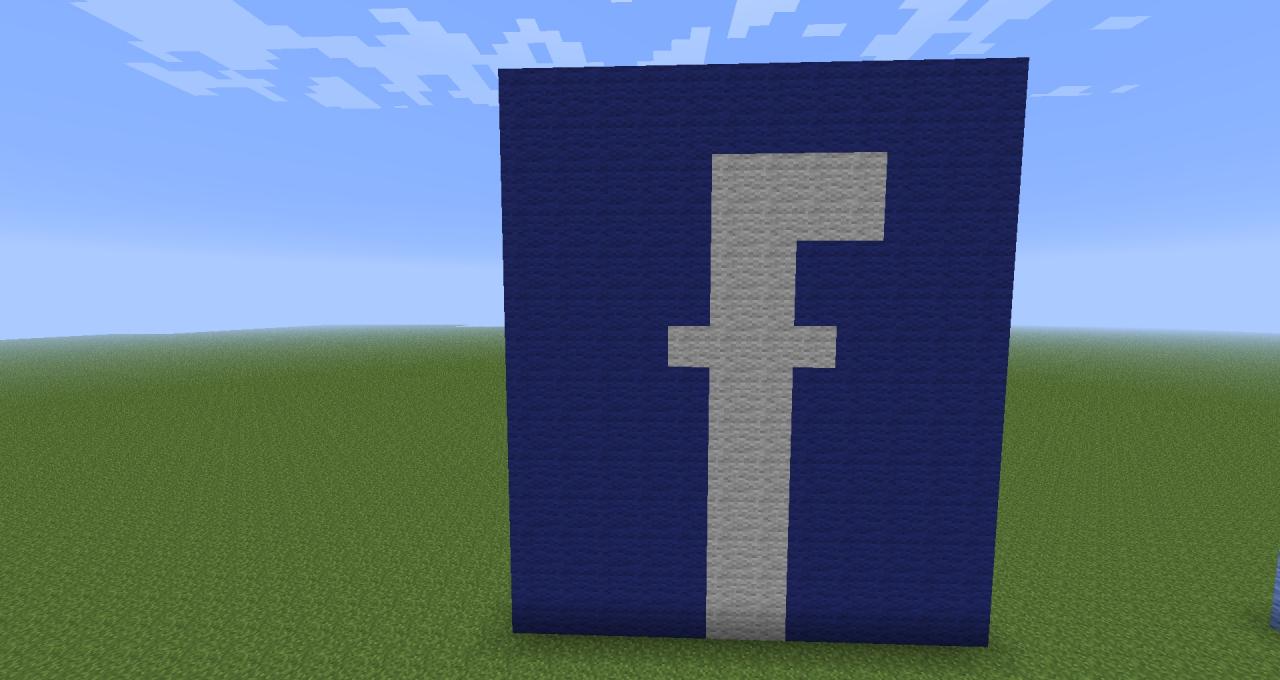 Facebook and twitter logo pixel art Minecraft Map