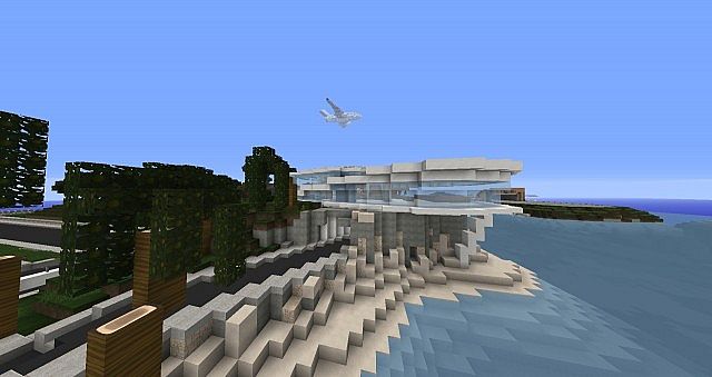 Ultra Modern Cliff Beach House Minecraft Map