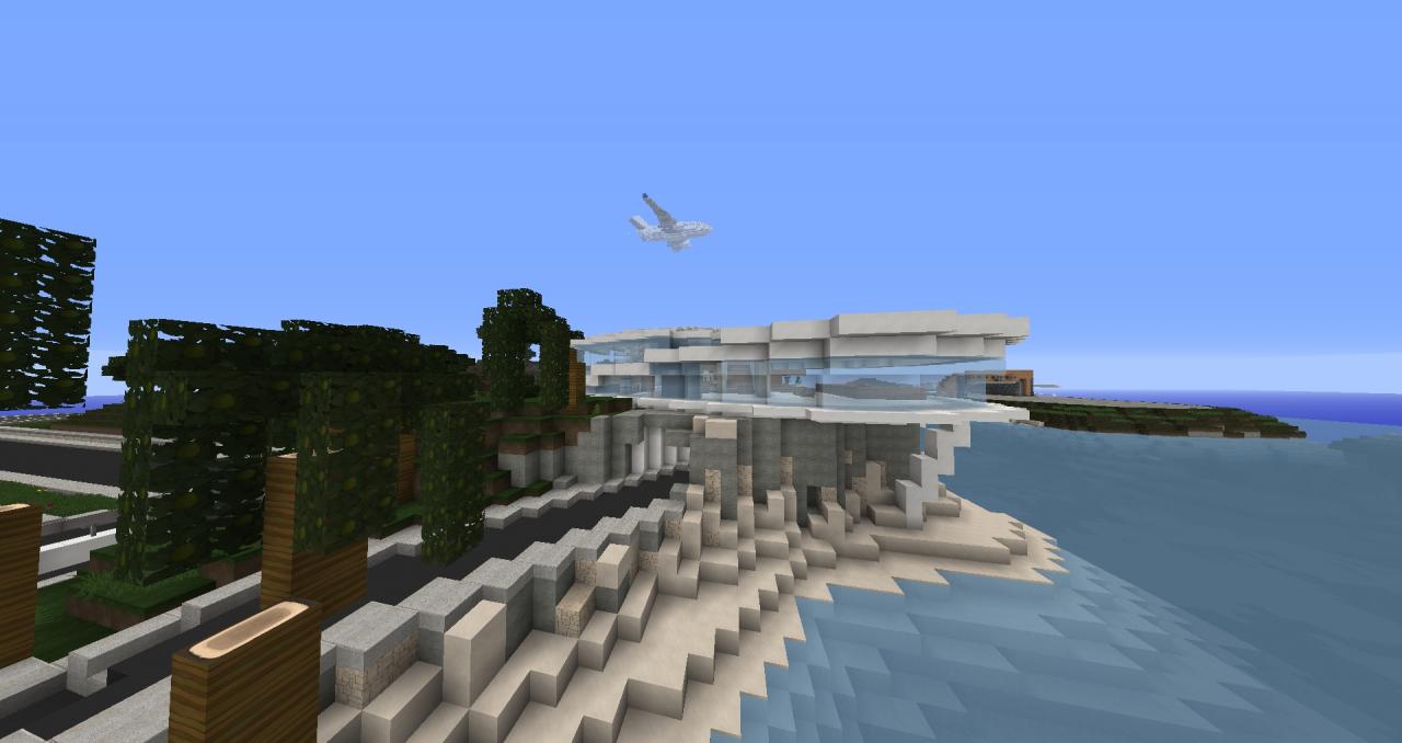 Ultra Modern Cliff Beach House Minecraft Map