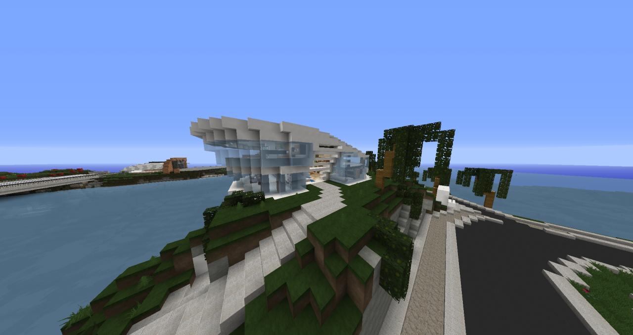 Ultra Modern Cliff Beach House Minecraft Map