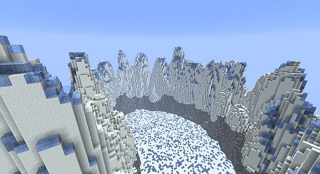 SNOW MOUNTAIN CUSTOM TERRAIN SPAWN WITH ROOM Minecraft Map