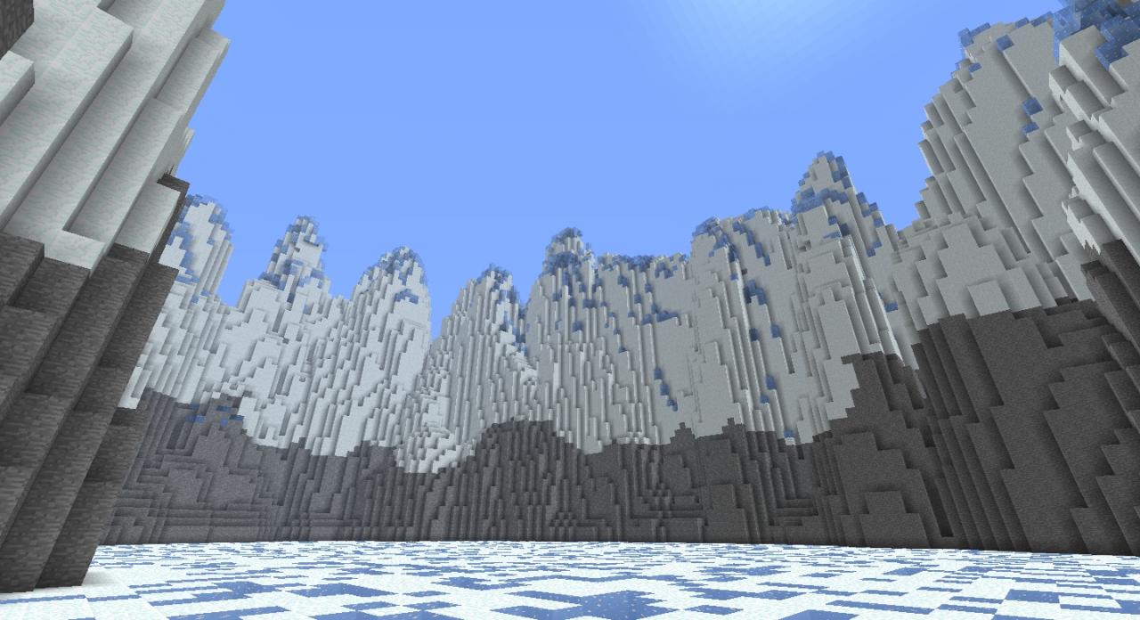 SNOW MOUNTAIN CUSTOM TERRAIN SPAWN WITH ROOM Minecraft Map