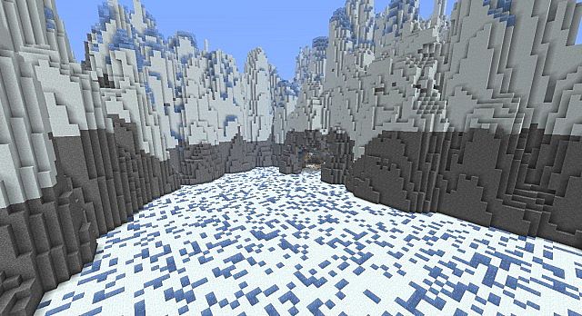 SNOW MOUNTAIN CUSTOM TERRAIN SPAWN WITH ROOM Minecraft Map