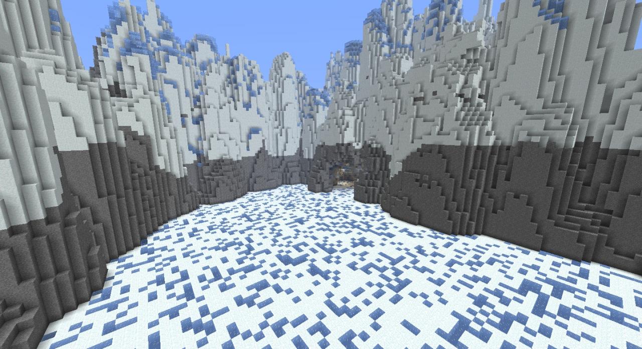 SNOW MOUNTAIN CUSTOM TERRAIN SPAWN WITH ROOM Minecraft Map