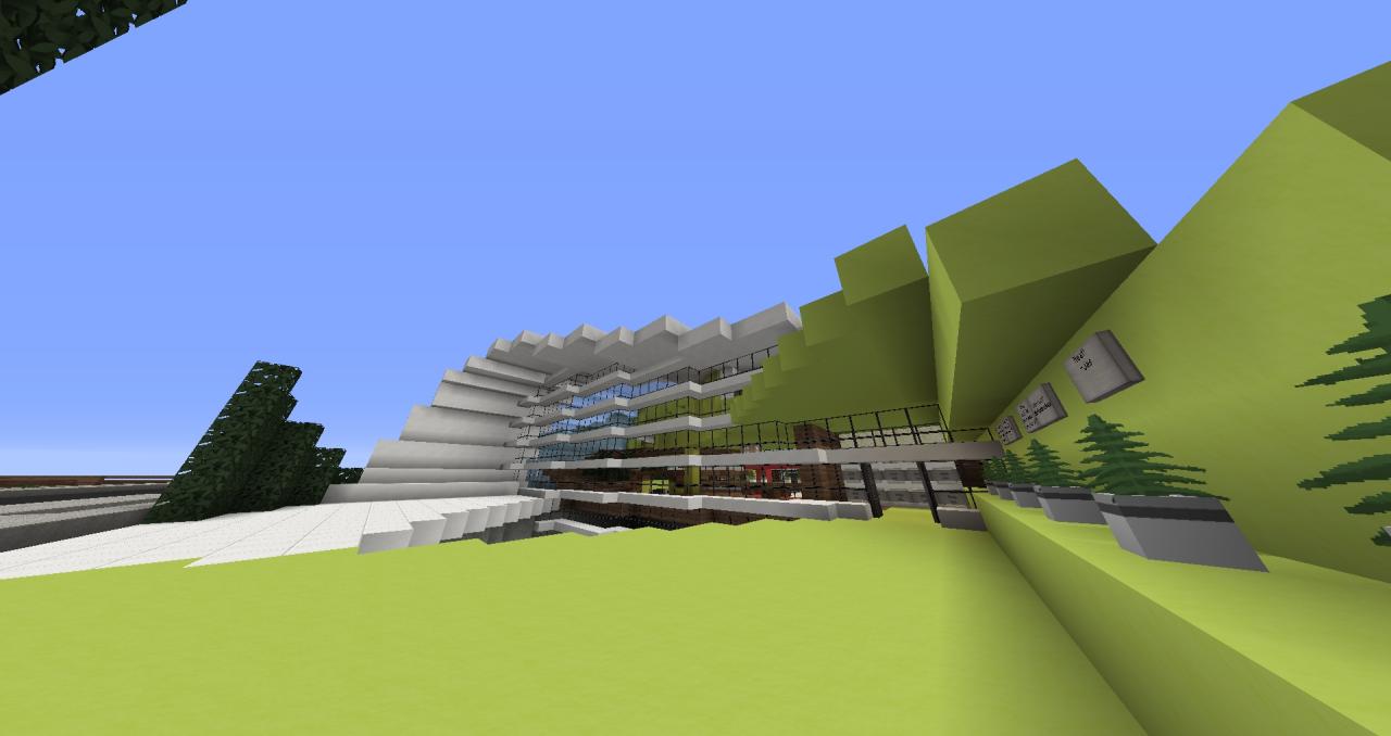 Minimalistic Curved Modern Lime House Minecraft Map