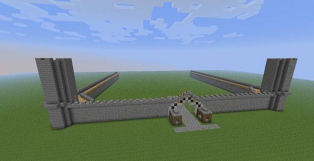 Caslte gate and walls Minecraft Map