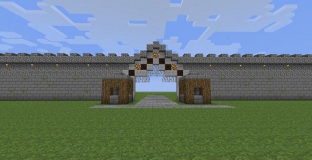 Caslte gate and walls Minecraft Map
