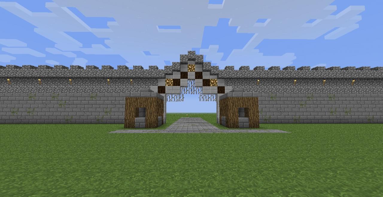Caslte gate and walls Minecraft Map