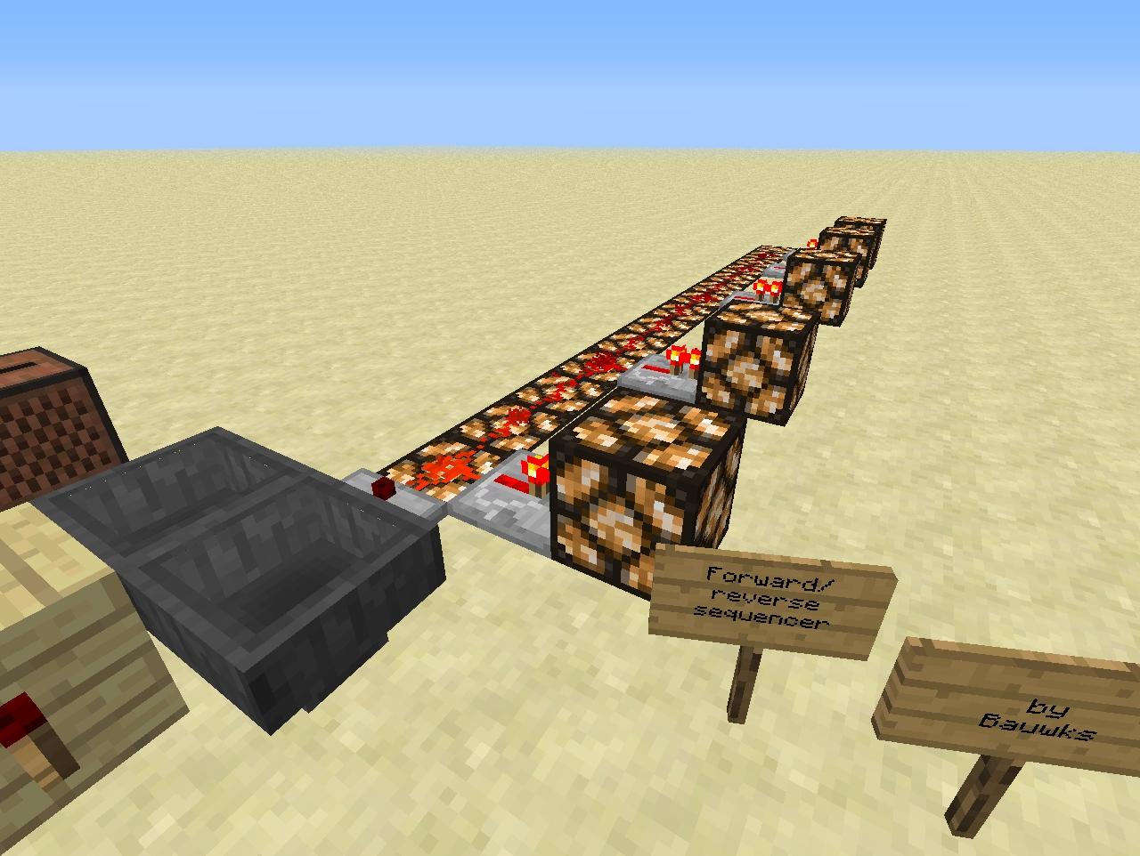 Hopper-based forward/reverse sequencer Minecraft Map