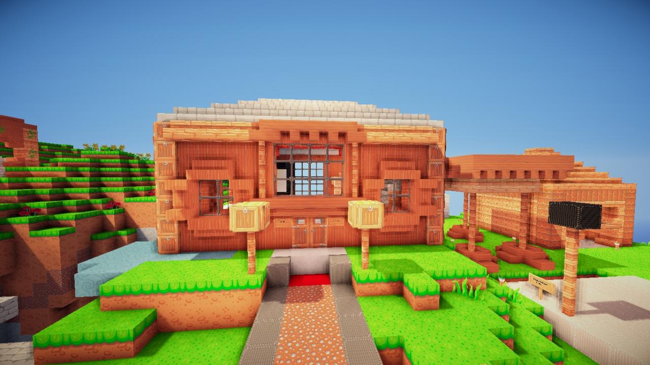 Minecraft Mansion on Cliffside! Secret Chest hidden somewhere ...