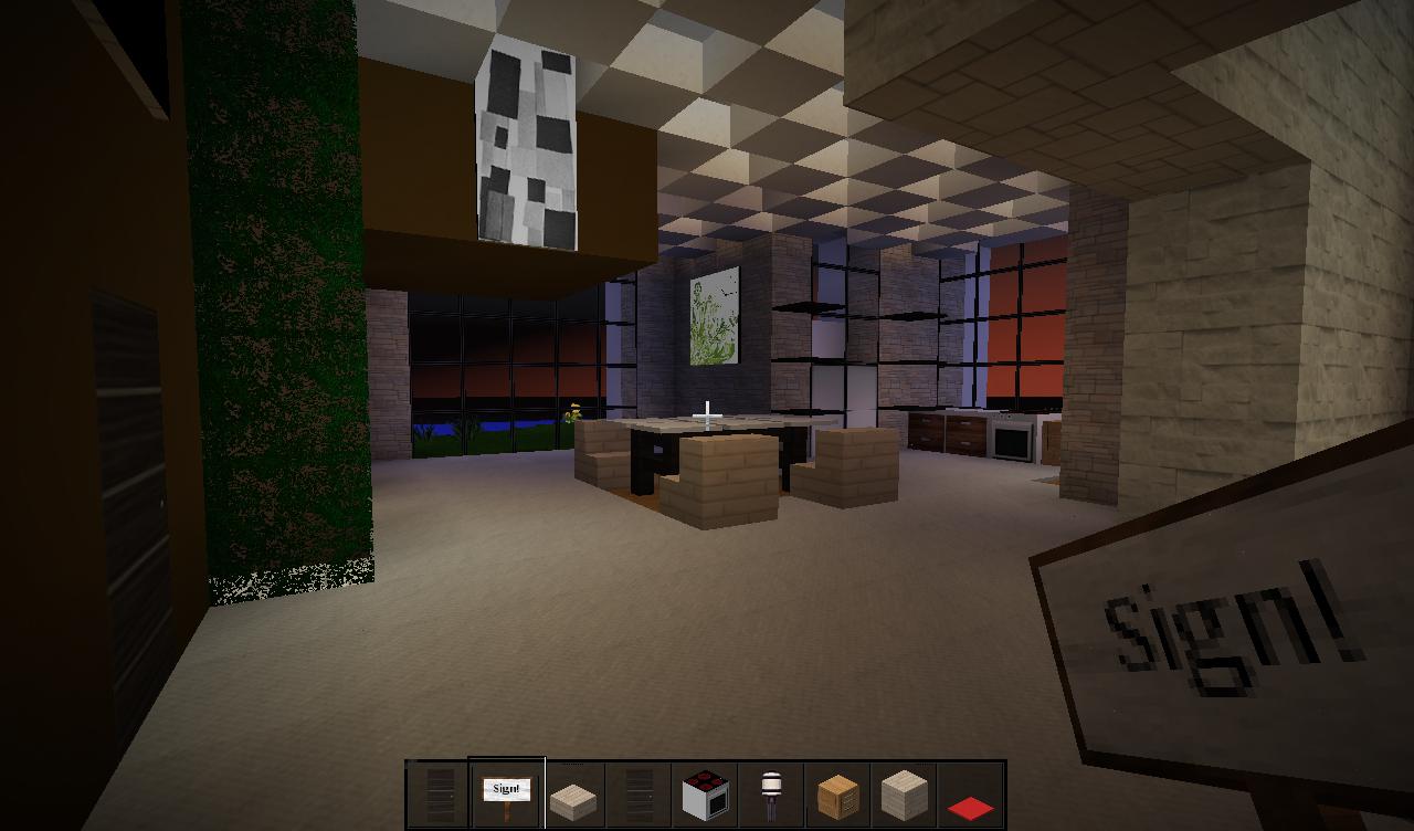 modern house with a fast elevator Minecraft Map
