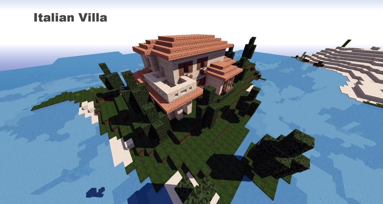 2 Italian Villa's + Italian Desert Village Minecraft Map